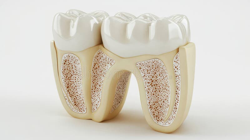 Against a White Background, a Realistic Tooth is Illustrated ...
