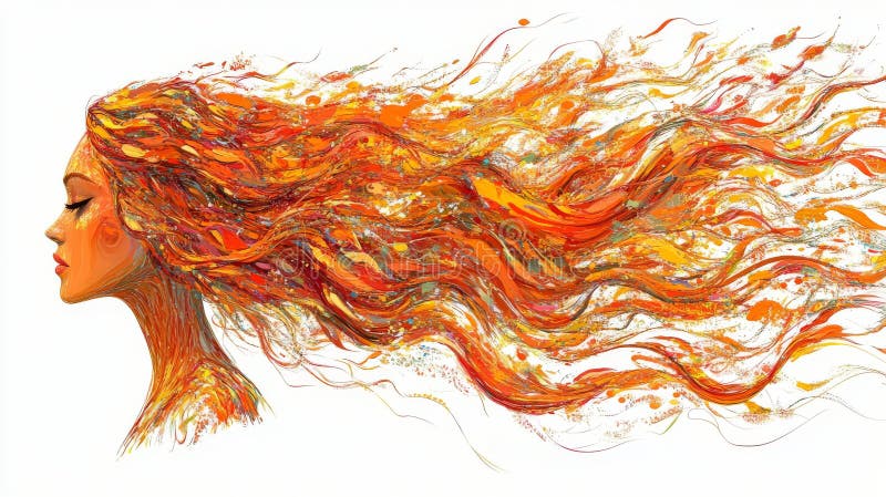 Against a White Background, a Woman S Upper Body is Transforming into a ...