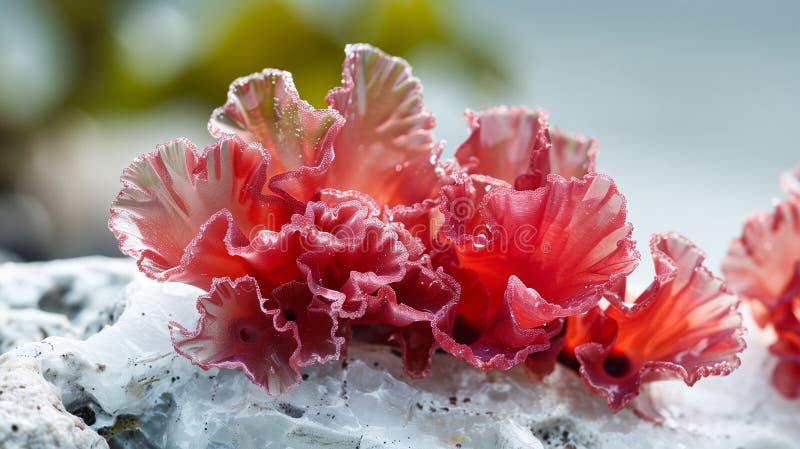 Agar Gelidium from Red Algae. Red Canten on White Stone Stock Photo ...