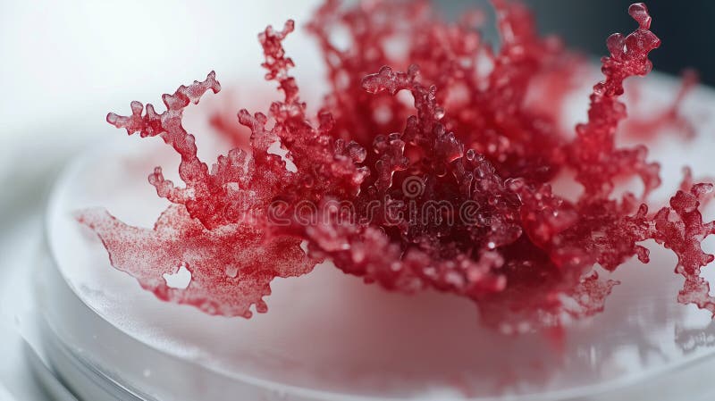 Agar Gelidium from Red Algae. Red Canten on White Stone Stock Photo ...
