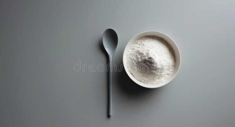 Agar Powder Bowl Spoon Grey Table Top View Stock Photos - Free ...