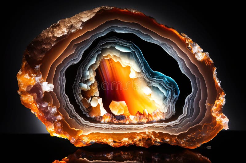 Agate Crystal, Artificial Illustration of the Shimmering Mineral ...