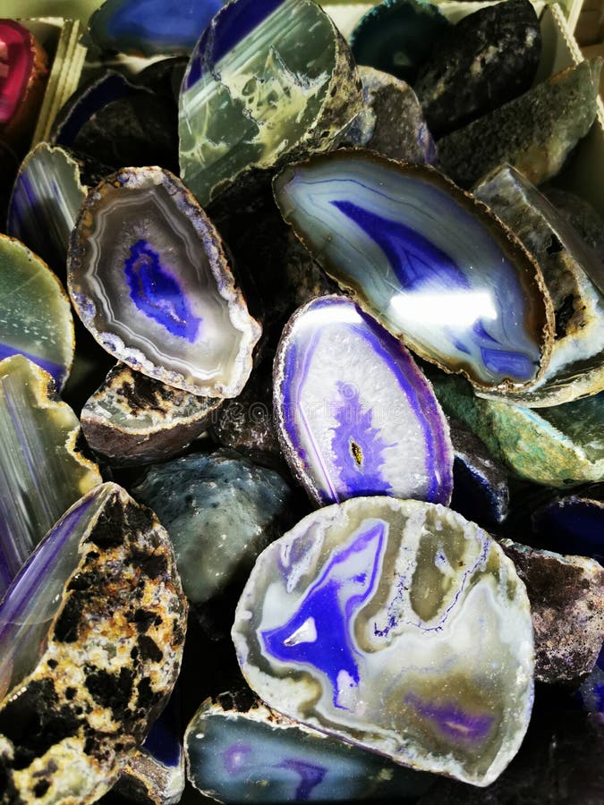 Agate Mineral Collection Texture Stock Image - Image of shiny ...