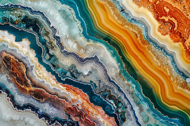 Agate Mineral Colorful Bands Form Abstract Pattern Stock Illustration ...