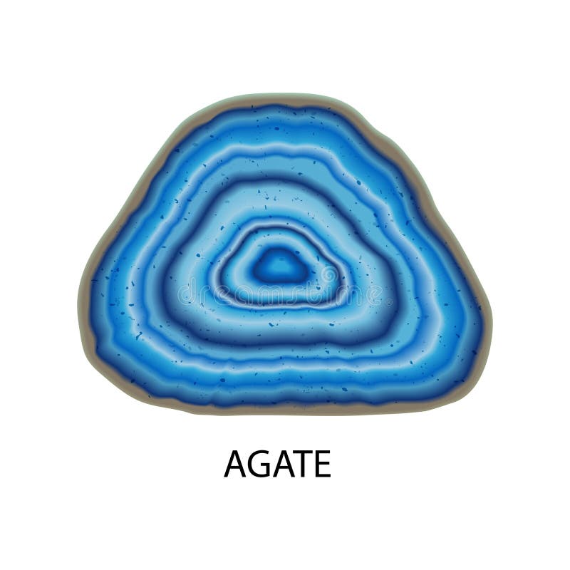 Agate Realistic Mineral Composition Stock Illustration - Illustration ...