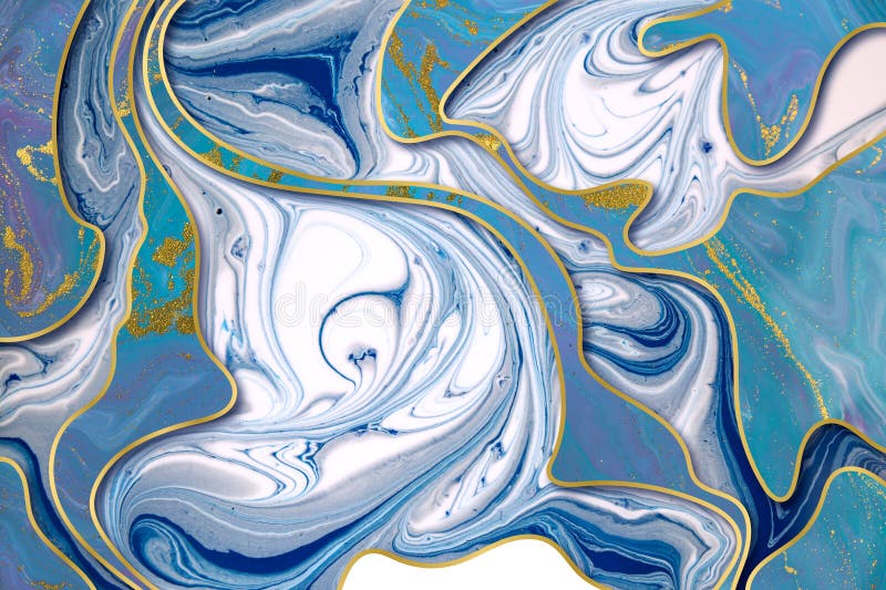 Agate Ripple Pattern Imitation. Blue Abstract Illustration. Stock Photo ...