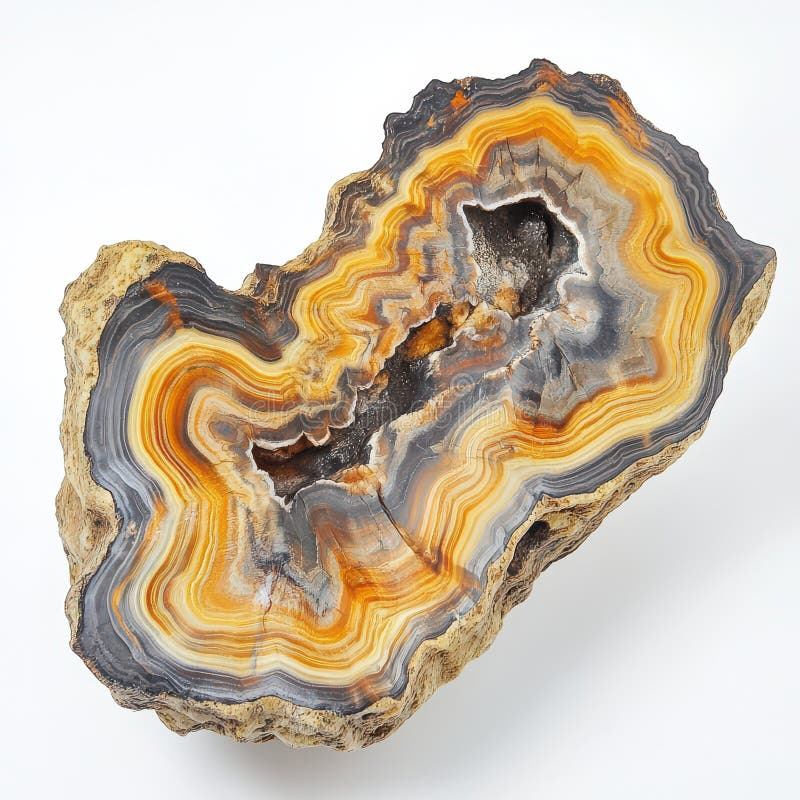 Colorful Agate Stone Displays Intricate Patterns Stock Image - Image of ...