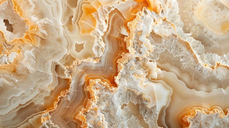 This Agate Stone Features Vibrant Patterns of Orange and Cream Stock ...