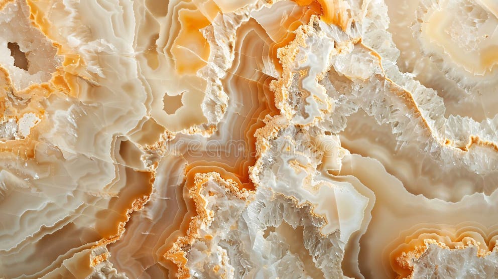 This Agate Stone Features Vibrant Patterns of Orange and Cream Stock ...