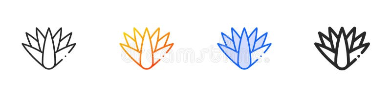 Agave Icon.Thin Linear, Gradient, Blue Stroke and Bold Style Design ...