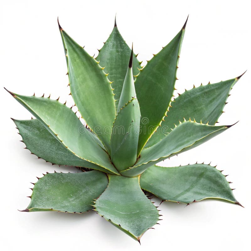 Agave Leaf Top View Isolated on White Stock Photo - Image of nature ...