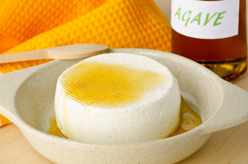 Agave Syrup on Cottage Cheese Stock Photo - Image of organic, focus ...