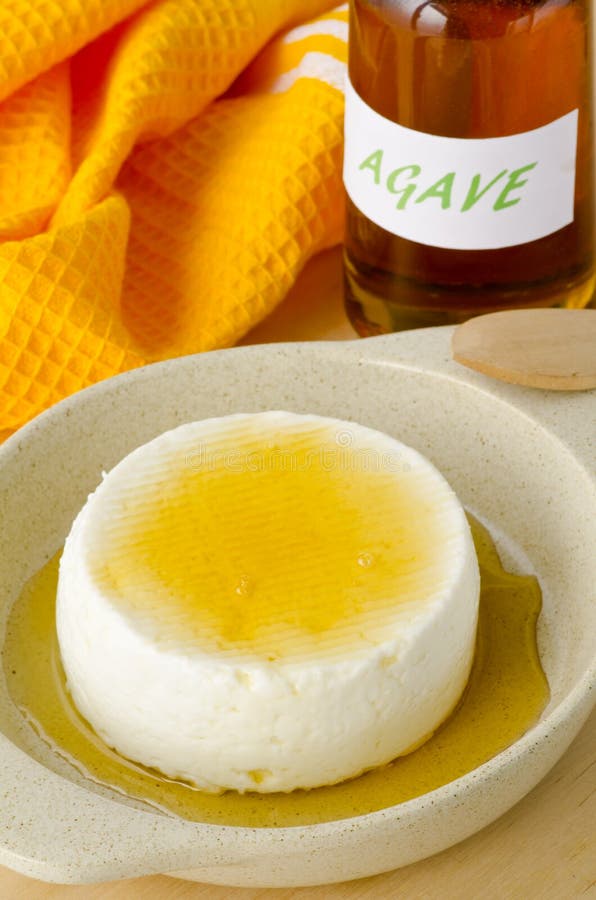 Agave Syrup and Cottage Cheese Stock Image - Image of white, eating ...