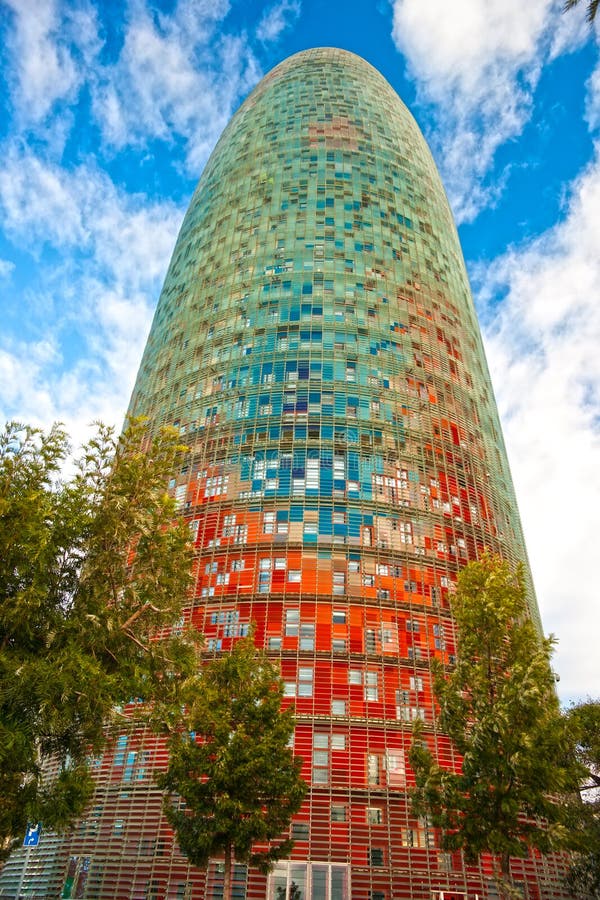 The Agbar Tower, Barcelona, Spain. Editorial Stock Photo - Image of ...