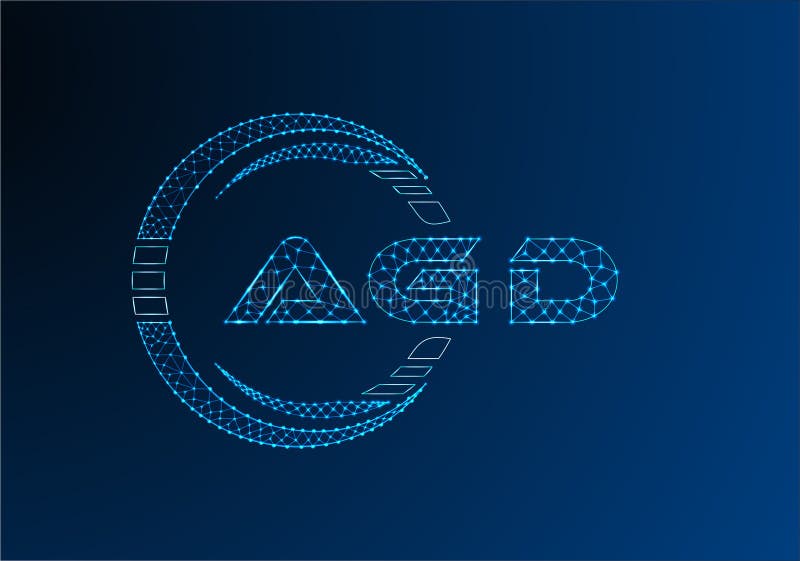 AGD Low Poly Letter Logo Vector Design. Stock Illustration ...