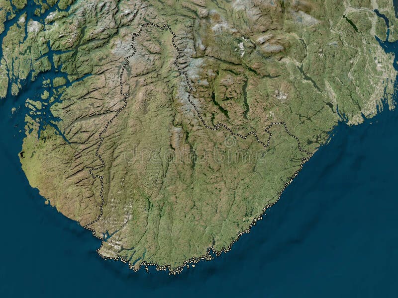 Agder, Norway. High-res Satellite. No Legend Stock Illustration ...