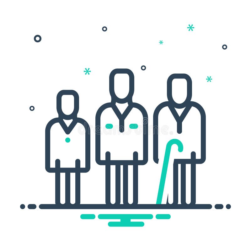 Mix Icon for Age, Years and People Stock Vector - Illustration of ...