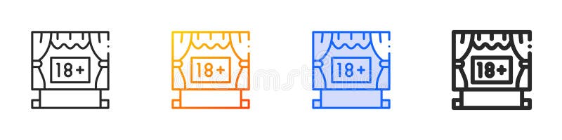 Age Icon.Thin Linear, Gradient, Blue Stroke and Bold Style Design ...