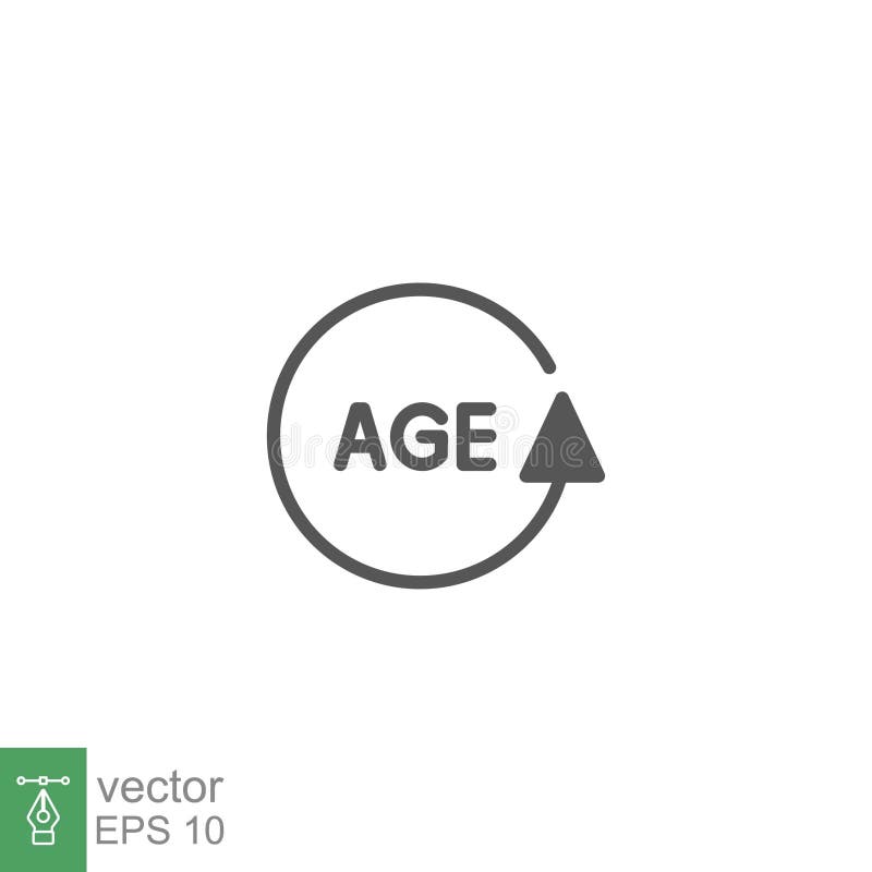 Age Icon. Word Age in Circular Arrows Pointer Logo Signs and Symbols ...