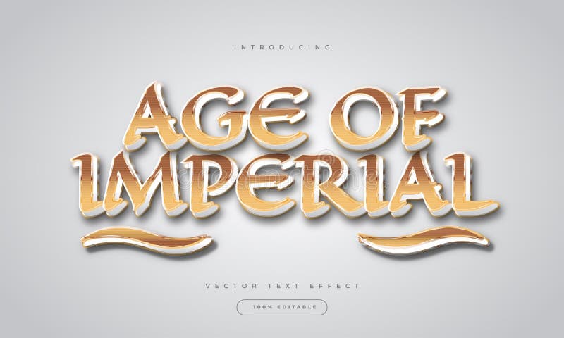 Age of Imperial Text in White and Gold and 3D Effect Stock Vector ...