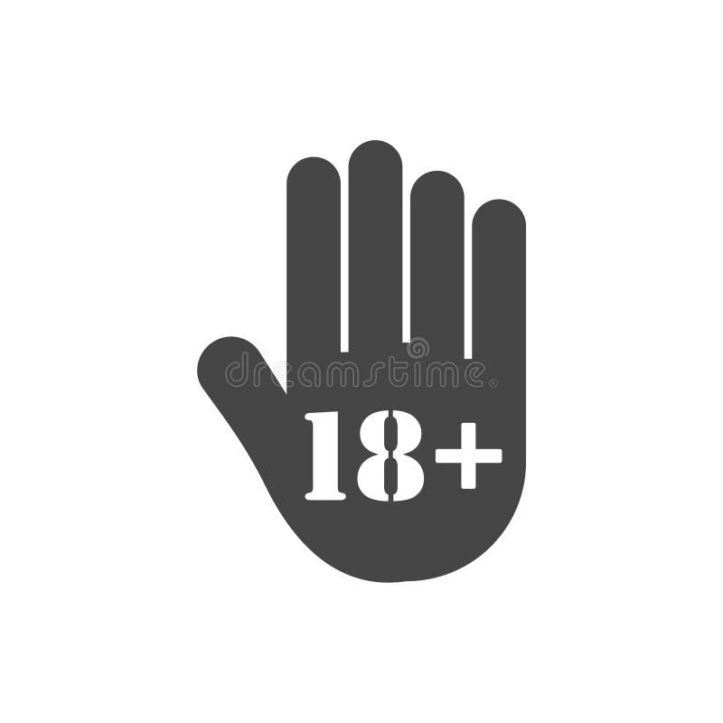 Age Limit Button, Stop Hand Icon Stock Illustration - Illustration of ... Age Limit Button, Stop Hand Icon Stock Illustration - Illustration of ...