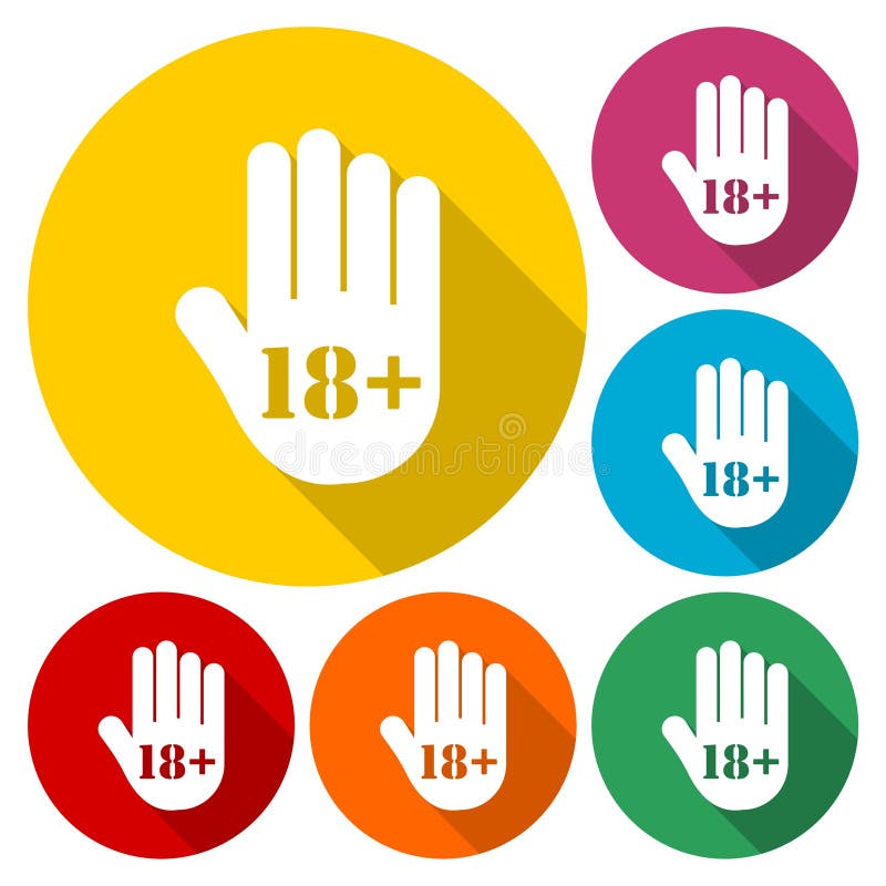 Age Limit Button, Stop Hand Icon Stock Illustration - Illustration of ... Age Limit Button, Stop Hand Icon Stock Illustration - Illustration of ...