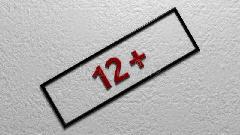 12 age restriction sign. stock illustration. Illustration of movie ...