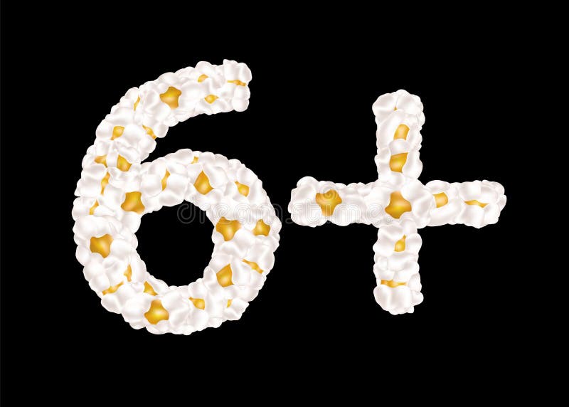 Age Limit 6 Plus. Vector Illustration Made Up of Airy Popcorn Stock ...