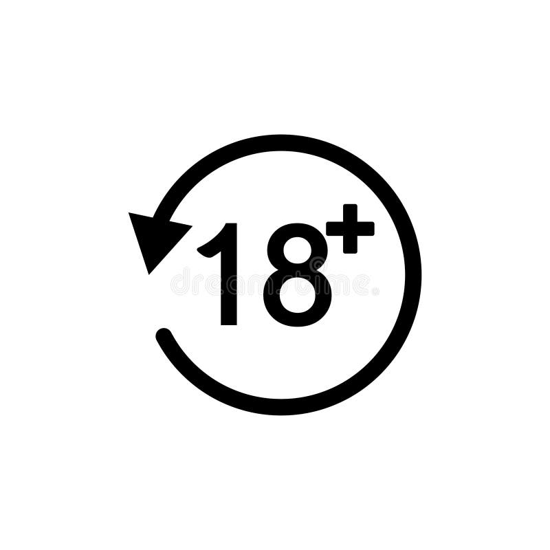 18 age limit symbol stock vector. Illustration of label - 186736214
