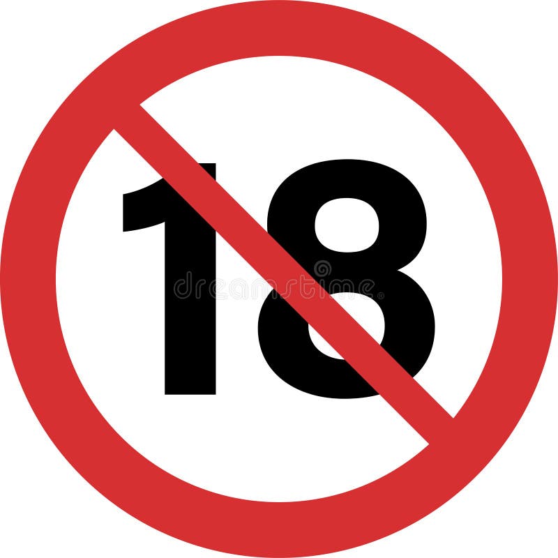 Age Limit Symbol Icon, Concept of No Under Eighteen Years Warning ...