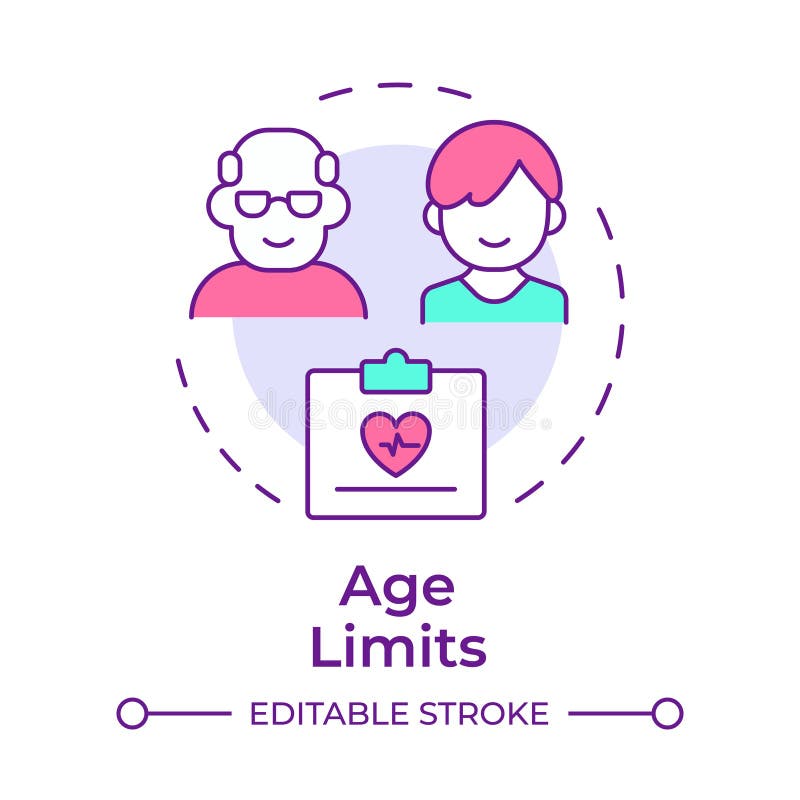 Age Limits Multi Color Concept Icon Stock Vector - Illustration of specific, flat: 365036339