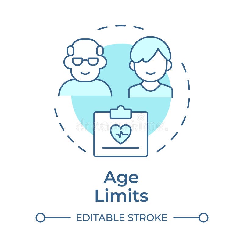 Age Limits Soft Blue Concept Icon Stock Vector - Illustration of sign ...