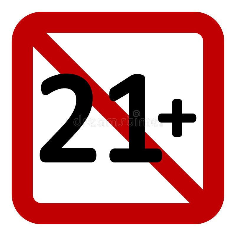 21 age restriction sign. stock illustration. Illustration of adult ...