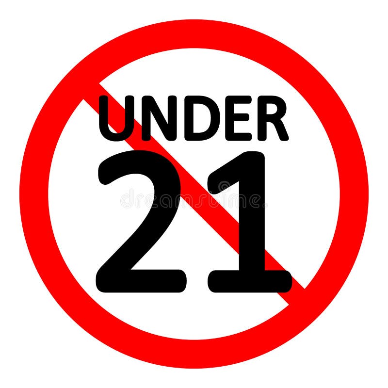 21 age restriction sign. stock illustration. Illustration of adult ...