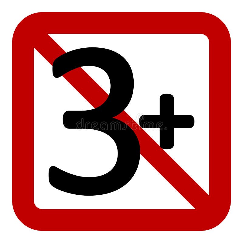 3 age restriction sign. stock illustration. Illustration of parental ...