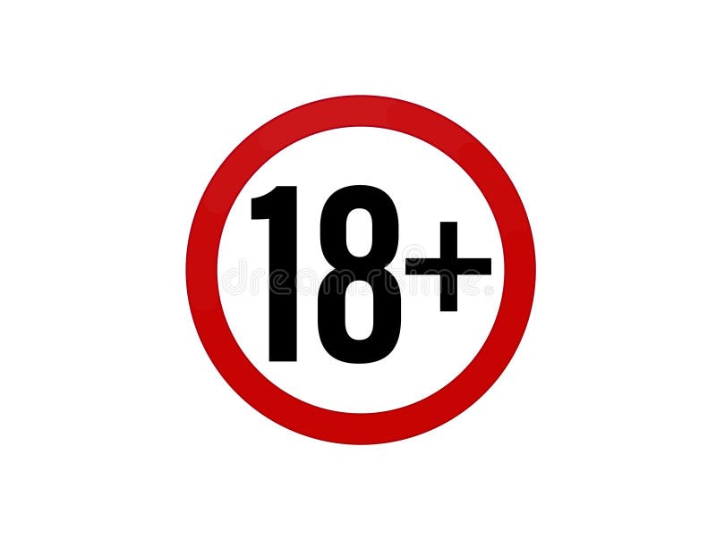 18+ Age Restriction Sign, Vector Eighteen Icon, 6 Colors Included Stock ...