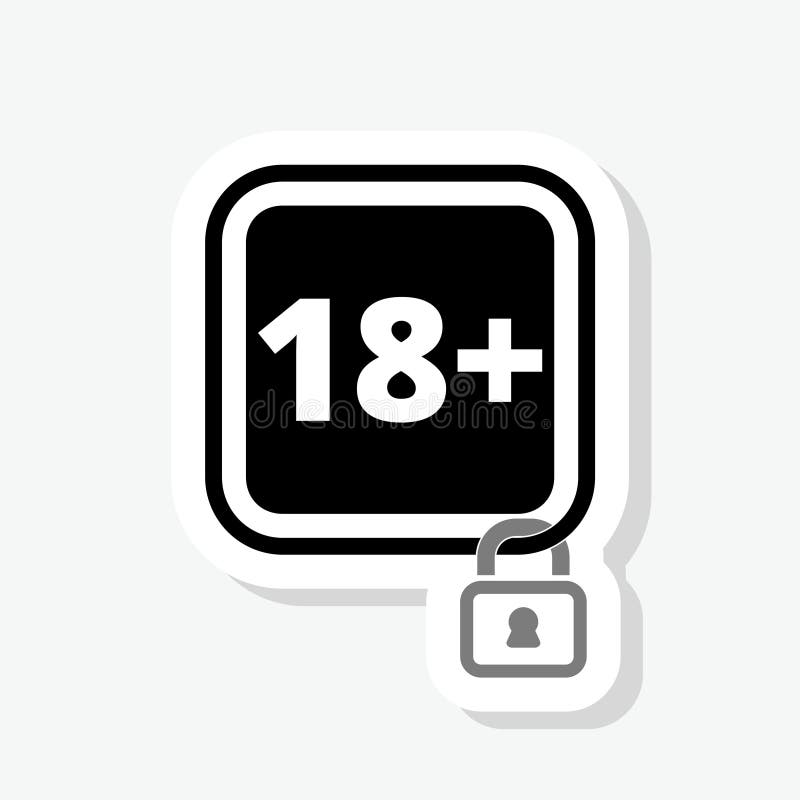 18+ age restriction sign stock vector. Illustration of horror - 85895771