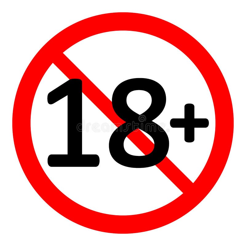 18 age restriction sign. stock illustration. Illustration of censor ...