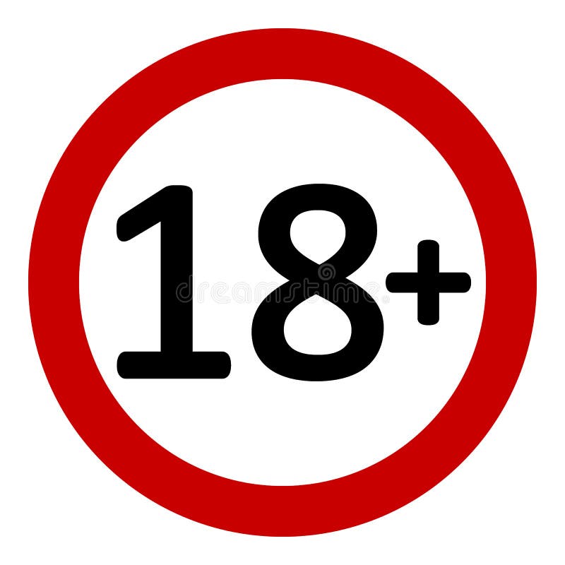 18 age restriction sign. stock illustration. Illustration of parental ...