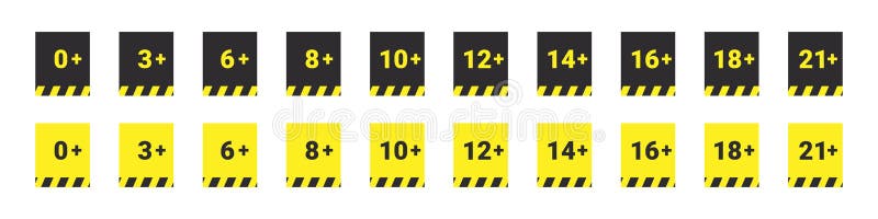 Age Restriction Signs. Age Warning Signs. Recommended Age Limit Icons ...