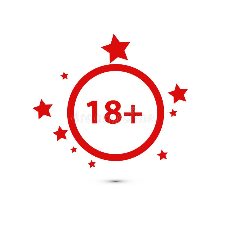 18 Age Warning Stamp, Vector Illustration. Flat Design Stock Vector ...