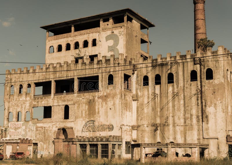 Aged Abandoned Factory Building in Natural Warm Light Editorial Photo ...