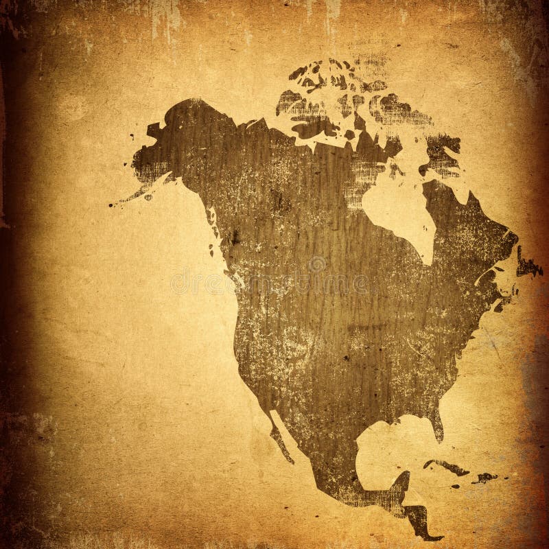 Aged America map stock illustration. Illustration of united - 17334149