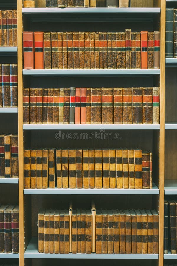 Aged Ancient Antique Old Vintage Books on a Shelfs in Library Stock ...