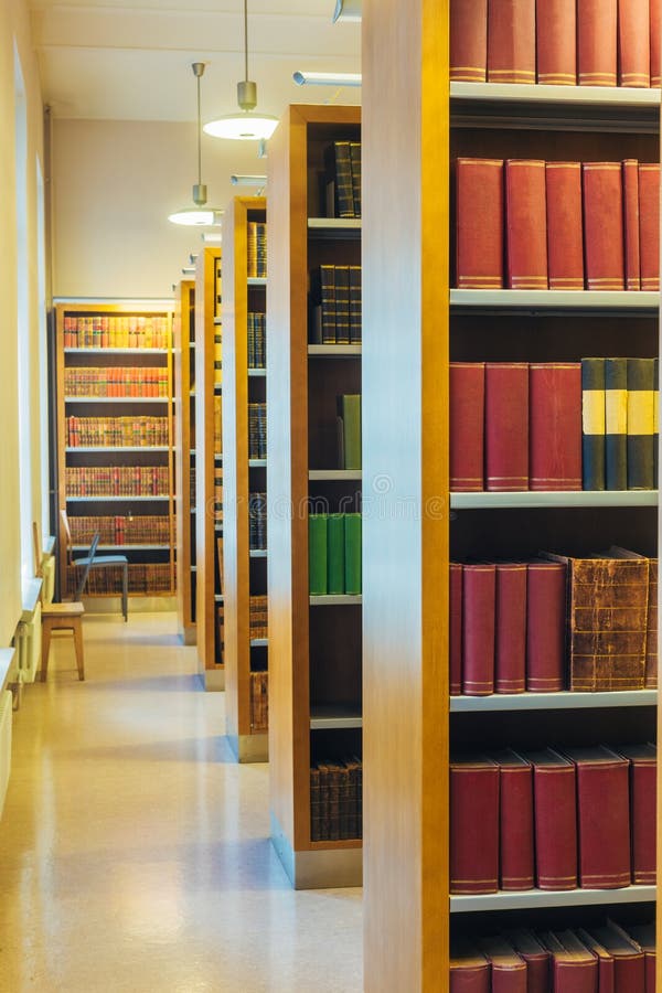 Aged Ancient Old Vintage Books on a Shelfs in Library Stock Image ...