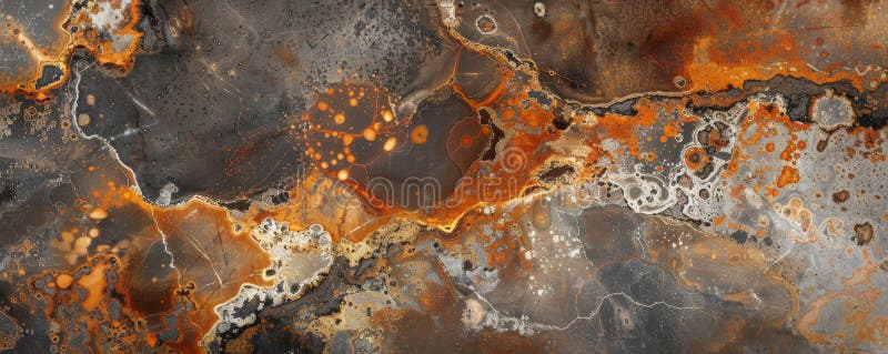 An Aged Background Where Rust Has Permeated a Marble Surface, Creating ...