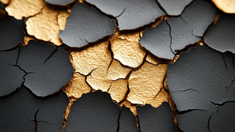 The Aged Black Paint Has a Surface with Gold Flecks and a Peeling ...
