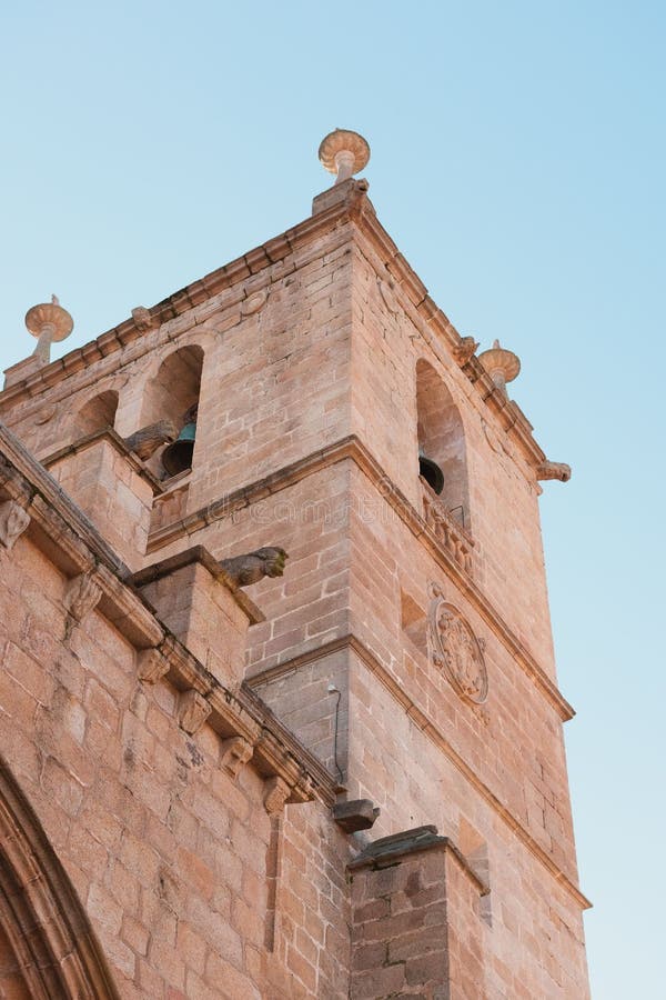 Aged Brick Building with a Bell Tower Stock Photo - Image of ...