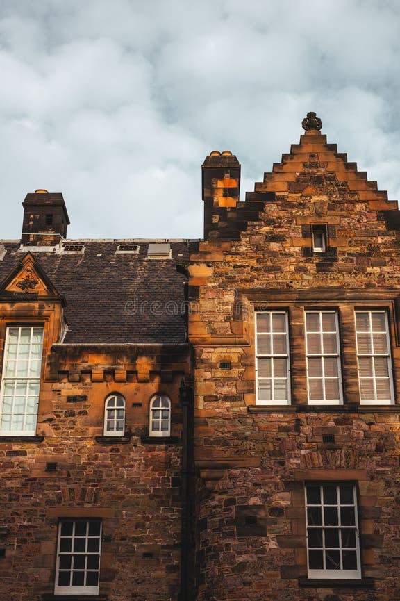 Aged Brick Building in Edinburgh, Scotland. Stock Photo - Image of aged ...