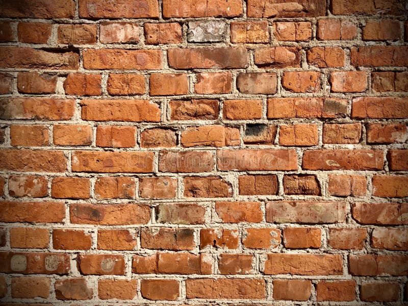 Aged Brick Wall with Faded Corners Stock Image - Image of home, cracked ...